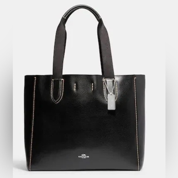 Coach | Bags | Coach 5866 Pebble Leather Derby Tote Silverblack New ...